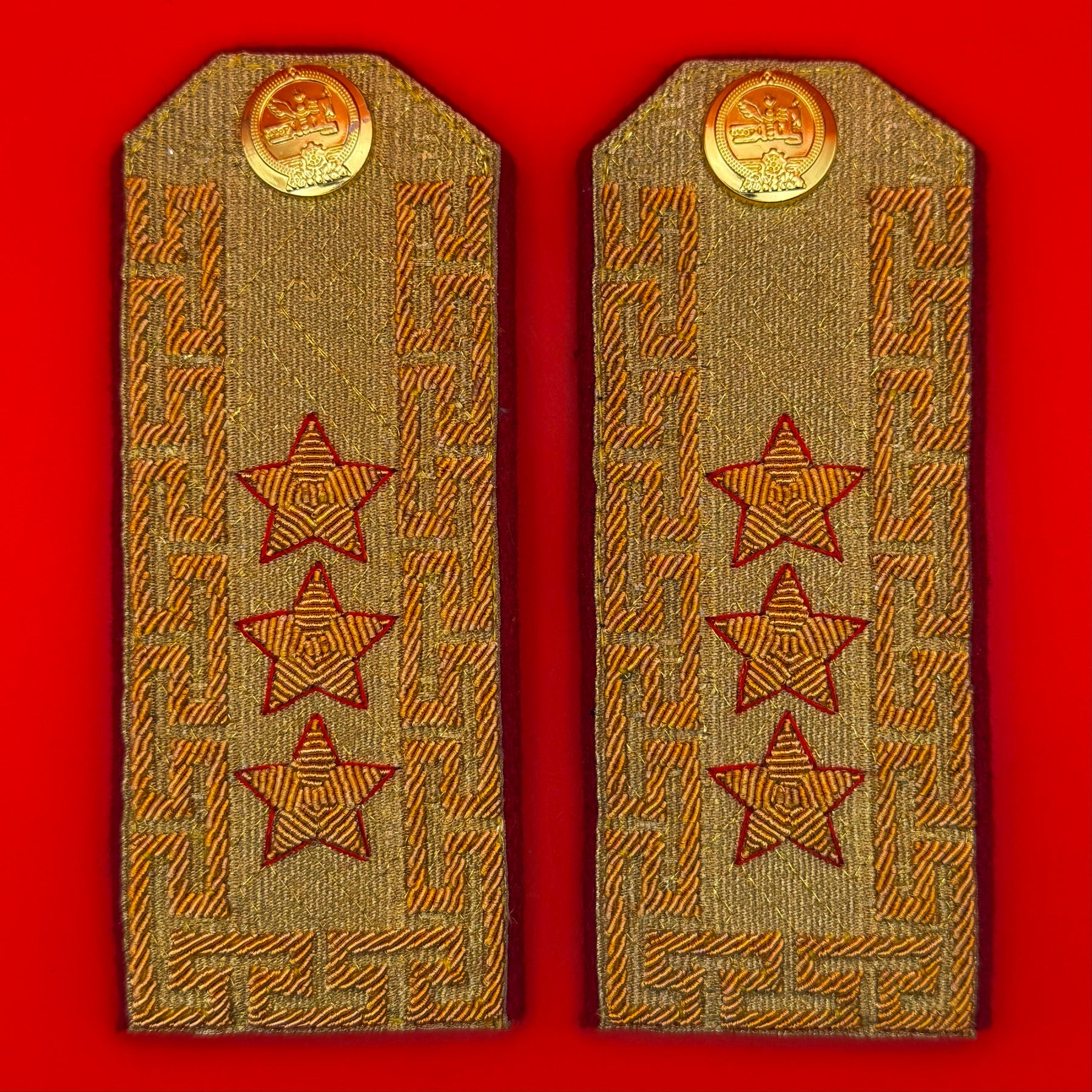 Mongolian Army Lieutenant General Rank Parade Shoulder Boards